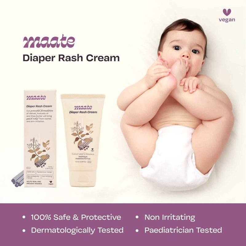 Maate Diaper Rash Cream Online With Vetiver, Cinnamon and Rosemary Oils ...