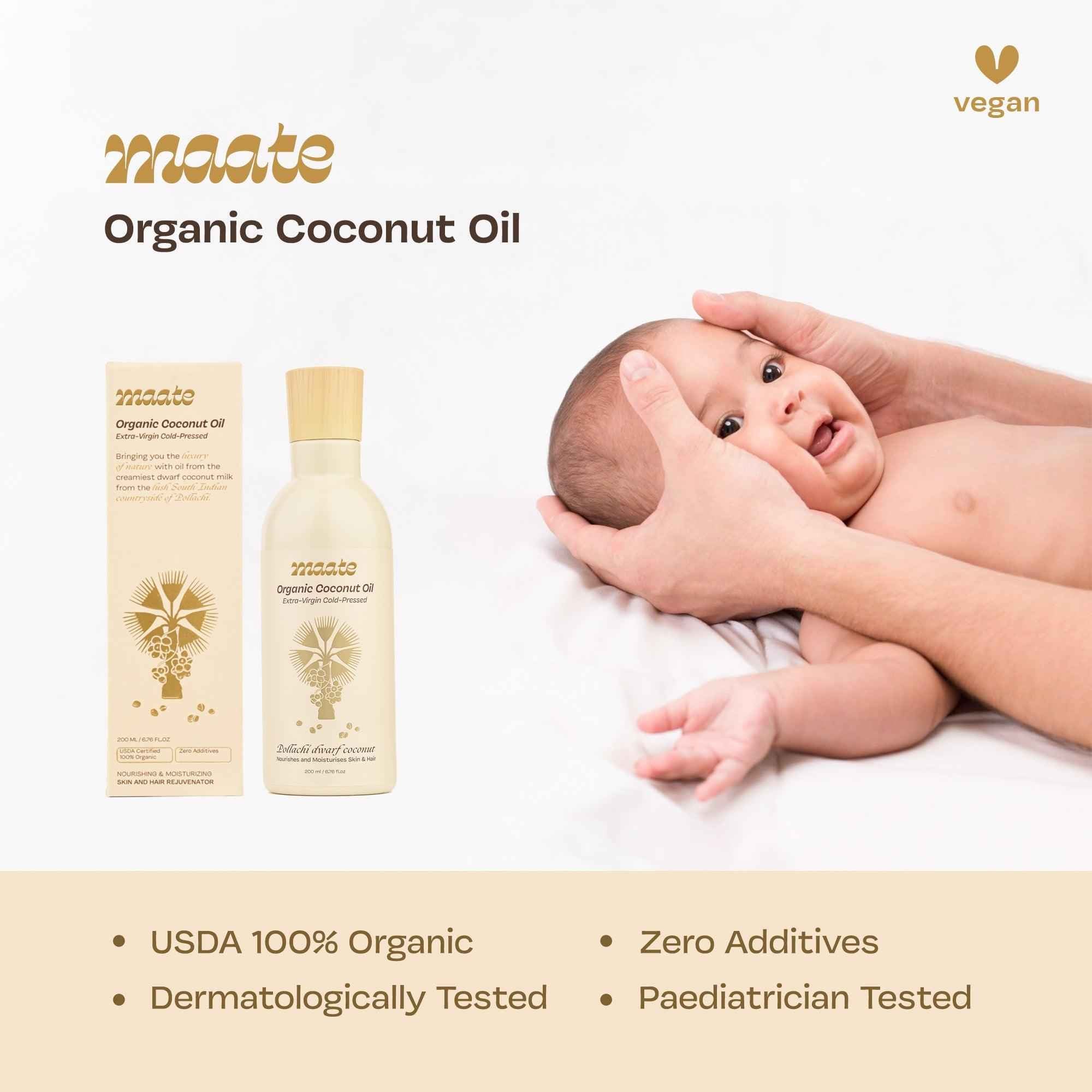 Maate Organic Coconut Oil | Extra Virgin Cold Pressed | Zero Heat ...